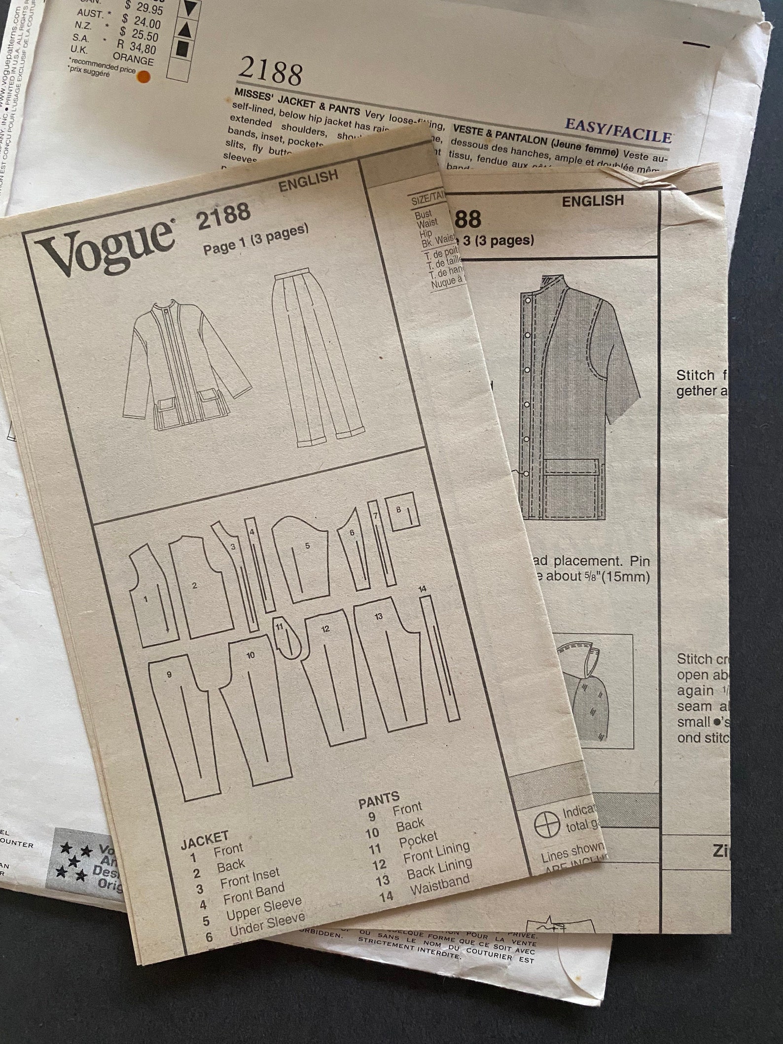 Vogue Oscar De La Renta Pattern 2188 New Uncut Size 6-8-10 - Etsy