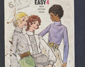 Vintage 1970's Butterick 6754 Disco Dress Sewing Pattern Size 12 Bust ...