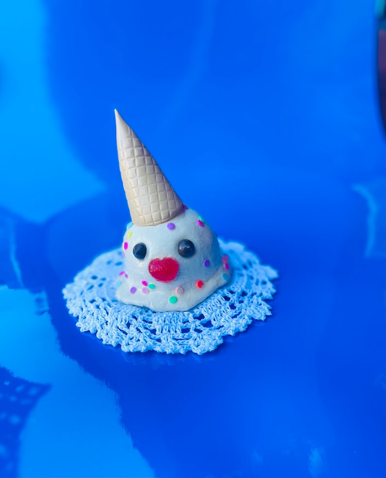Confetti Jolly Cone- Faux Clown Sundae Art, Anthropomorphic Ice Cream ...