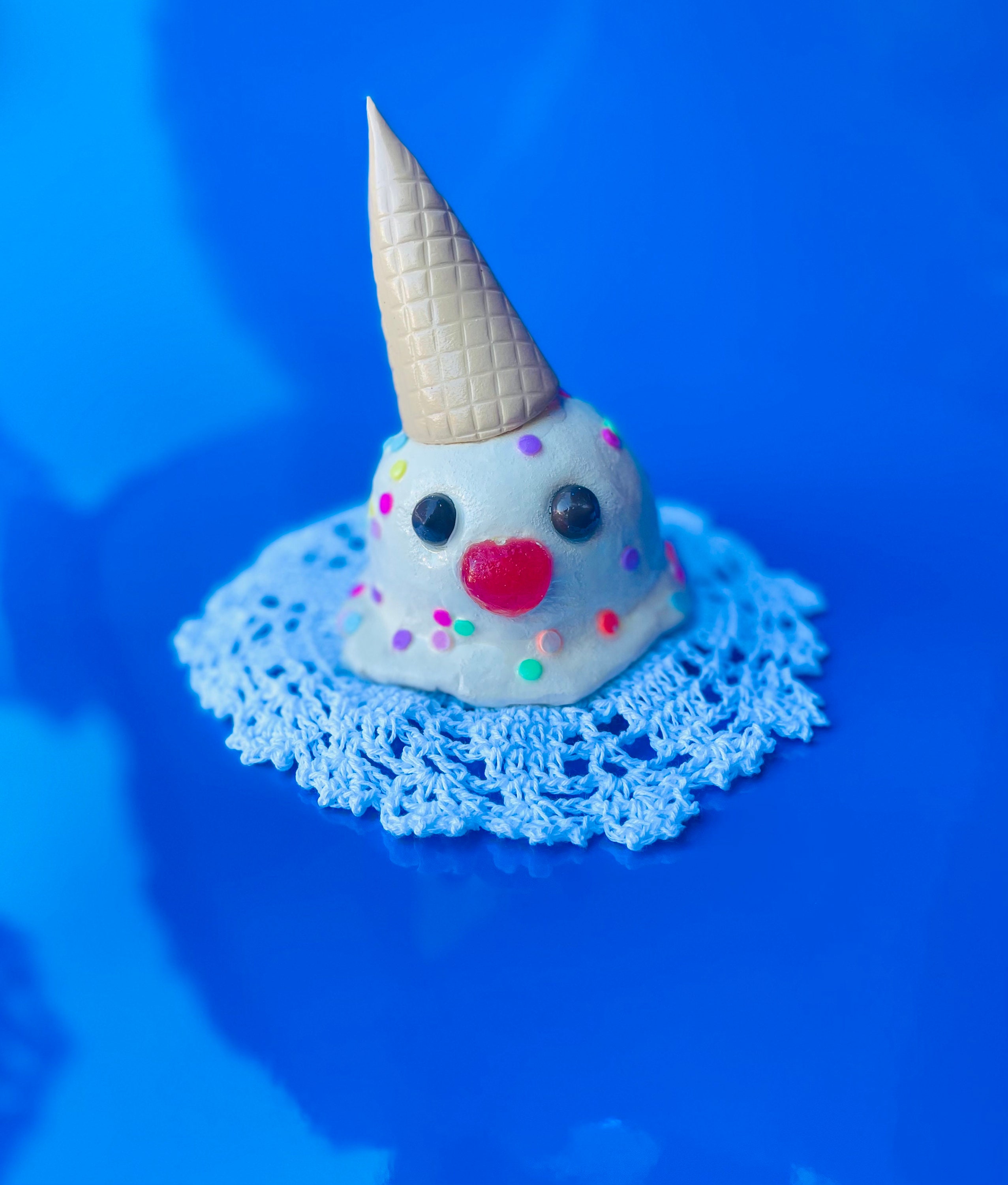Confetti Jolly Cone Faux Clown Sundae Art, Anthropomorphic Ice Cream ...