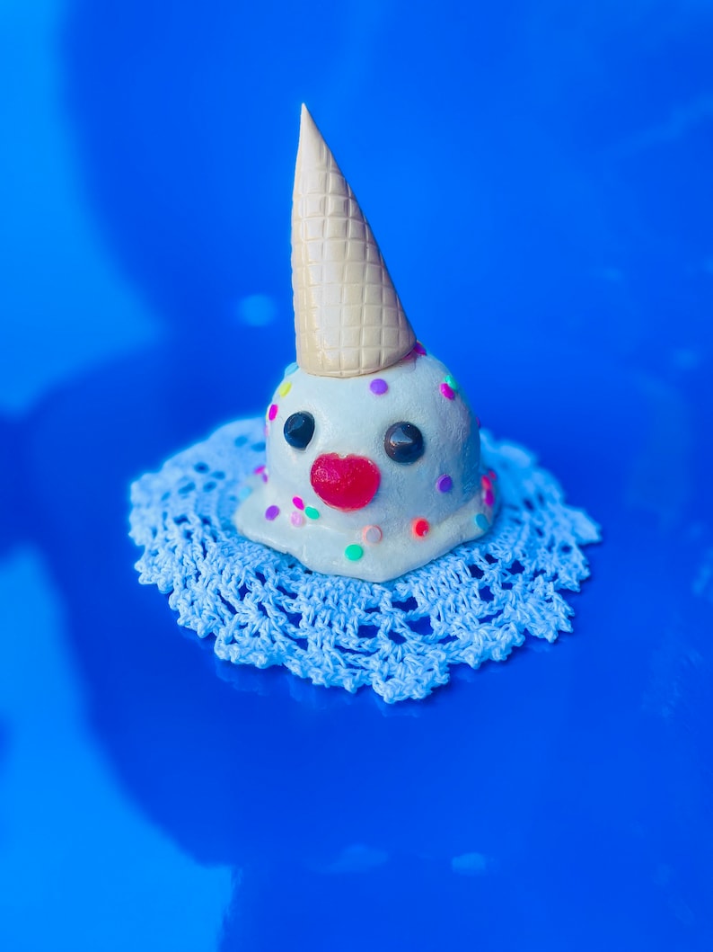 Confetti Jolly Cone Faux Clown Sundae Art, Anthropomorphic Ice Cream ...