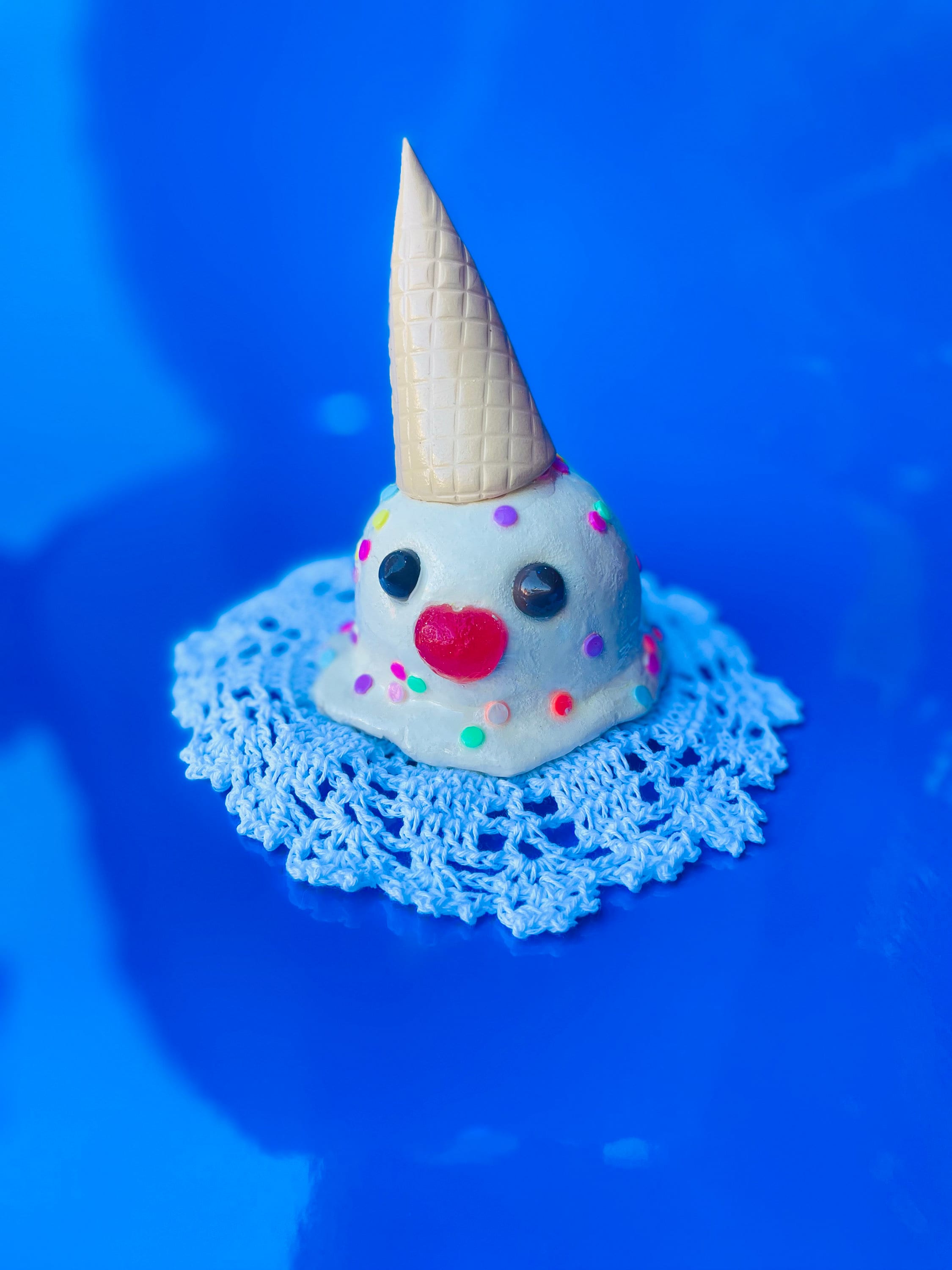 Confetti Jolly Cone Faux Clown Sundae Art, Anthropomorphic Ice Cream ...