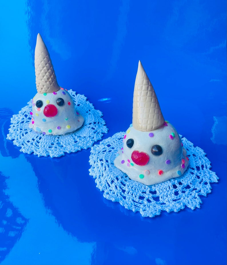 Confetti Jolly Cone Faux Clown Sundae Art, Anthropomorphic Ice Cream ...