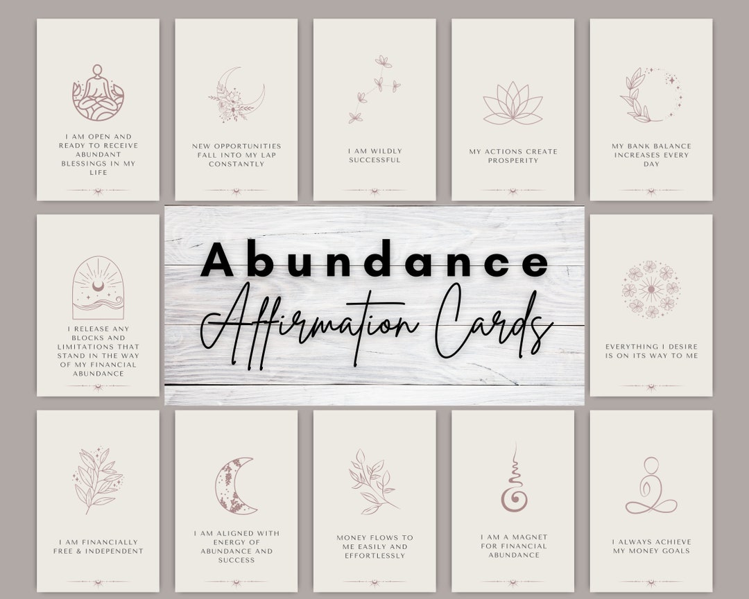 Abundance and Wealth Affirmation Cards, Financial Abundance, Positive ...