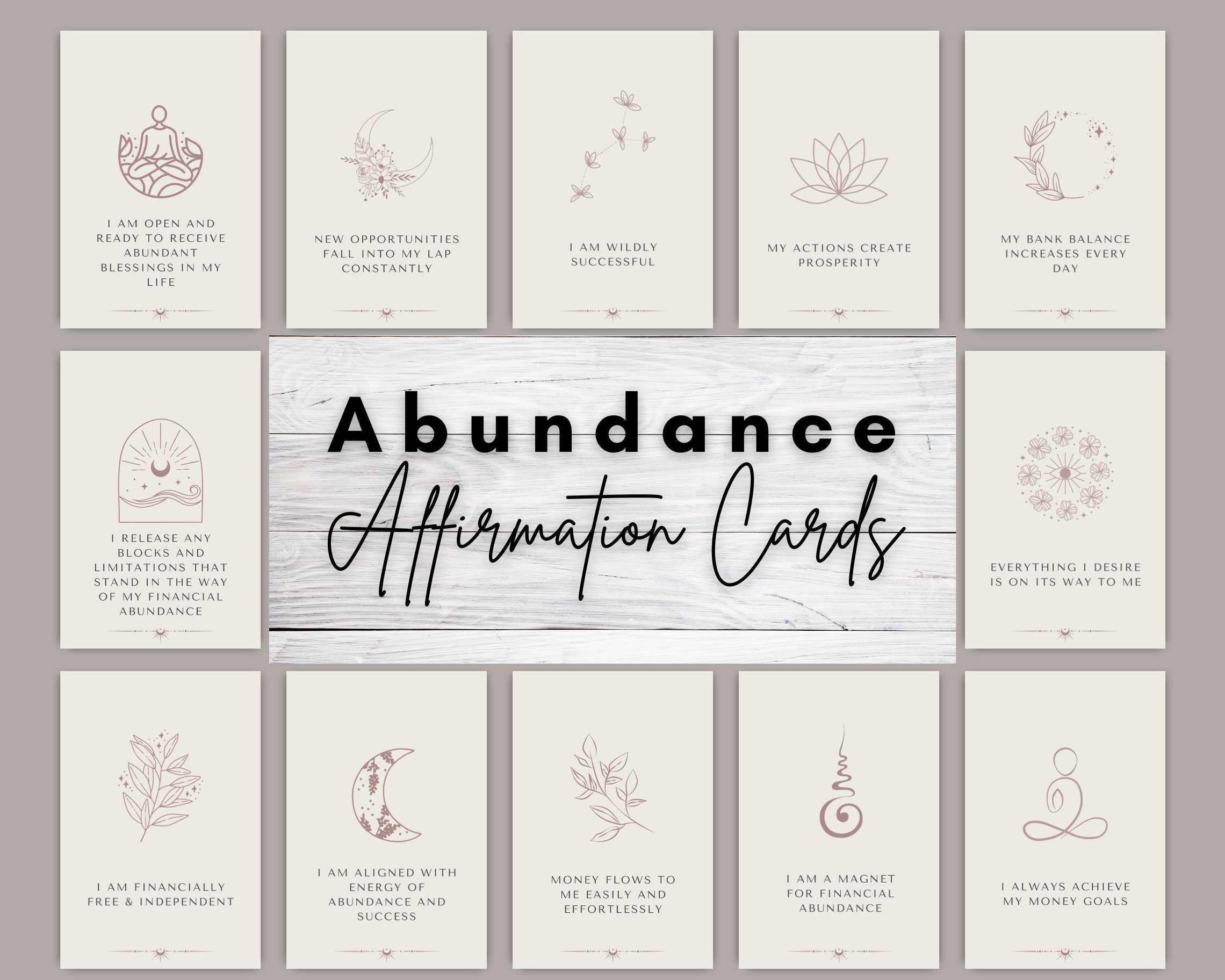 Abundance and Wealth Affirmation Cards, Financial Abundance, Positive ...