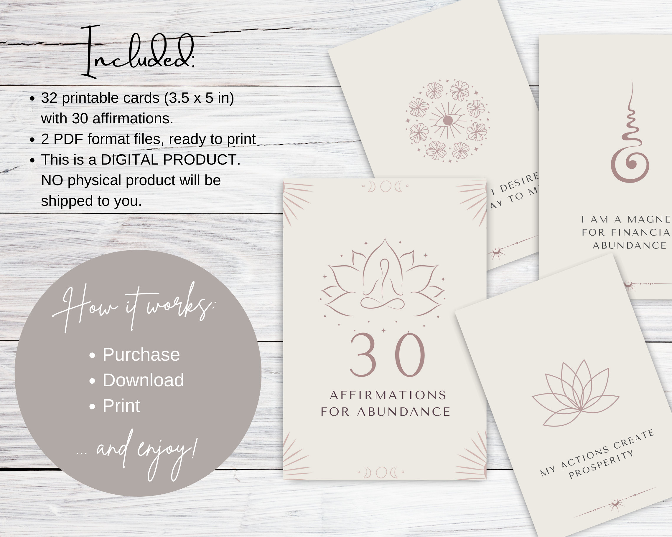 Abundance and Wealth Affirmation Cards, Financial Abundance, Positive ...