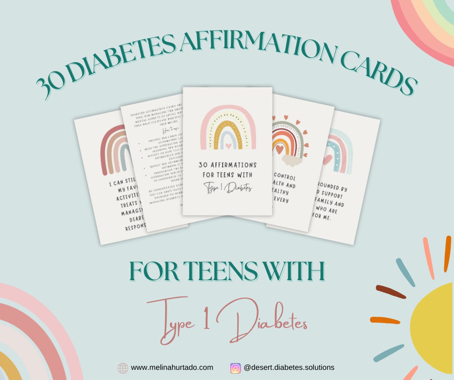 Diabetes Affirmation Cards for Teens With Type 1 Diabetes Digital ...