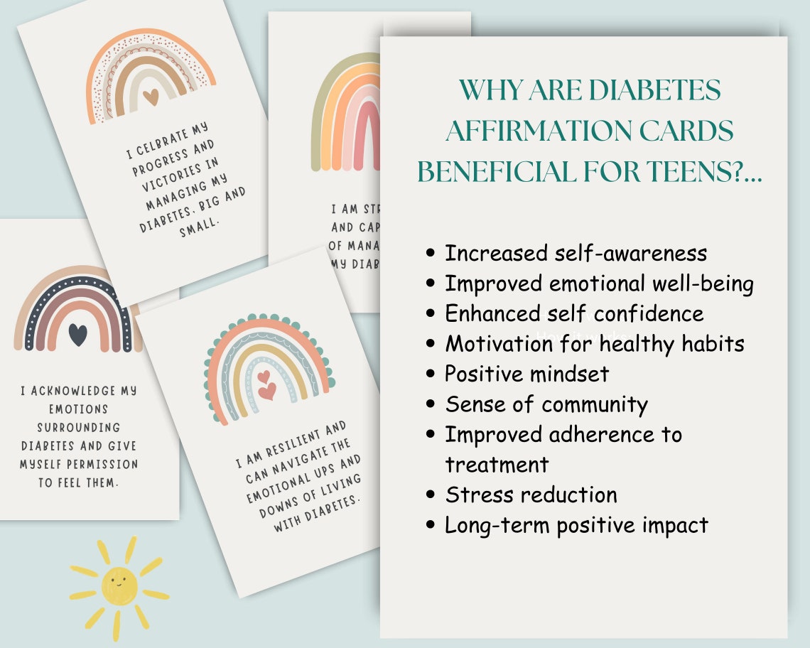 Diabetes Affirmation Cards for Teens With Type 1 Diabetes Digital ...