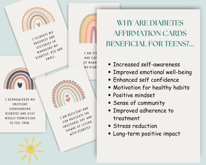 Diabetes Affirmation Cards for Teens With Type 1 Diabetes Digital ...