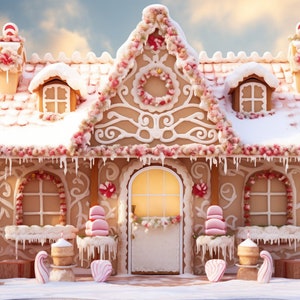 10 Image Christmas Gingerbread House Man Digital Backdrop Photo Overlay ...