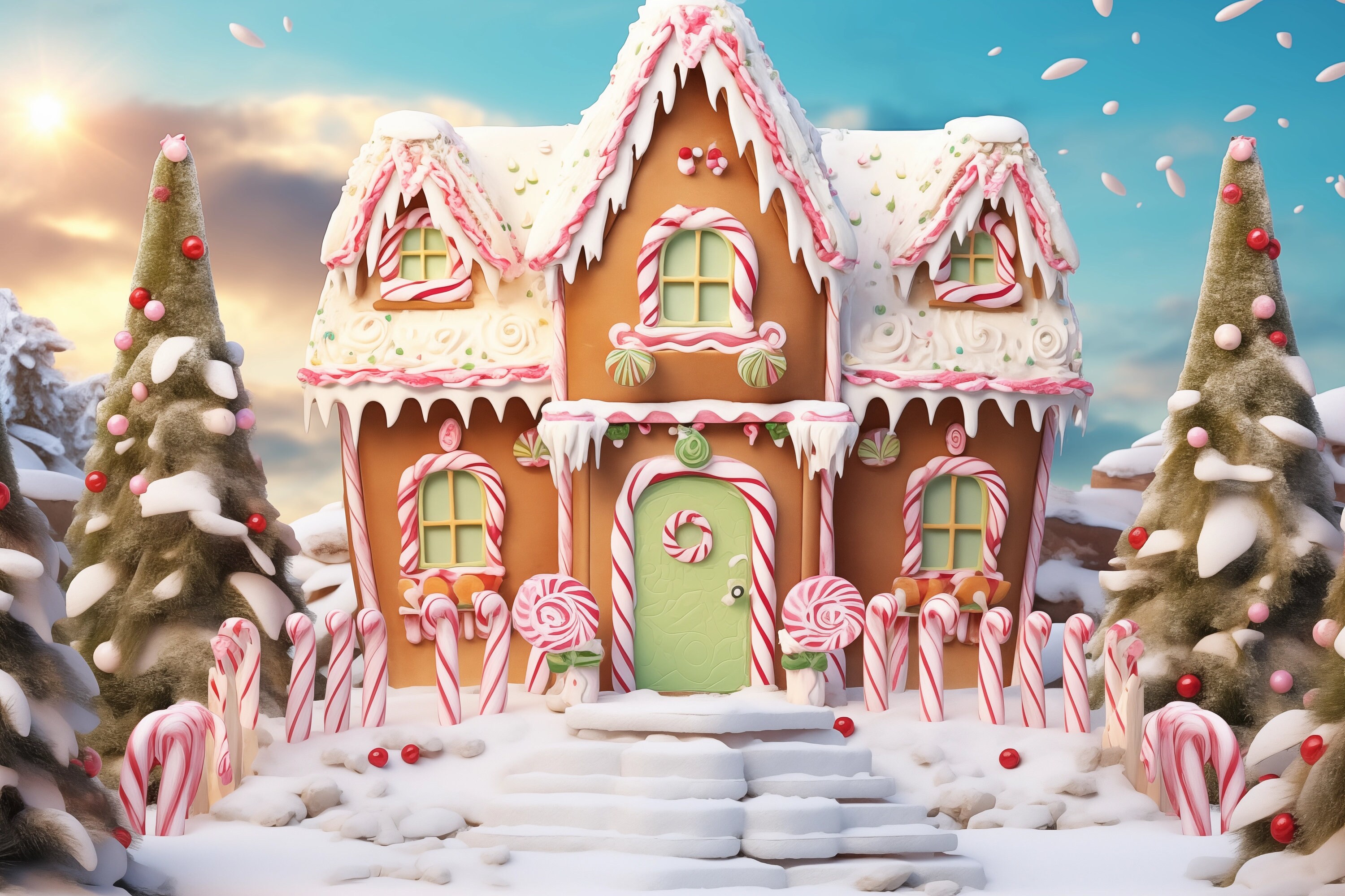 16 Image Christmas Gingerbread House Man Digital Backdrop Photo Overlay ...