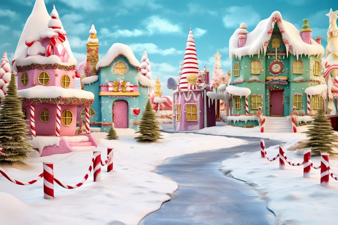 10 Image Christmas Candy Land Digital Backdrop Photo Overlay,xmas Candy ...