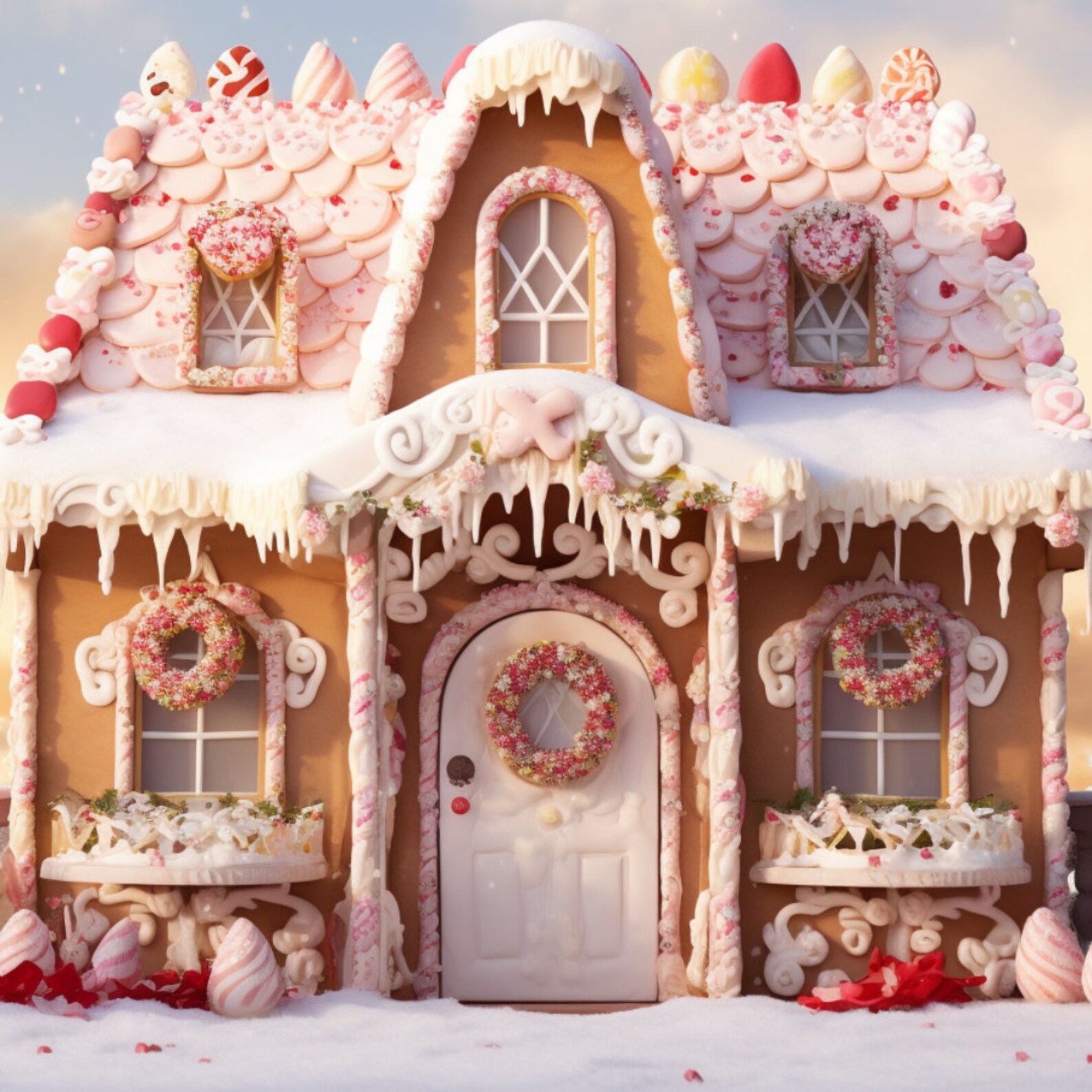 10 Image Christmas Gingerbread House Man Digital Backdrop Photo Overlay ...