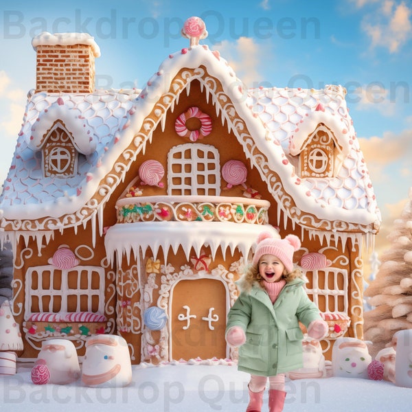 Gingerbread House Photo Backdrop - Etsy