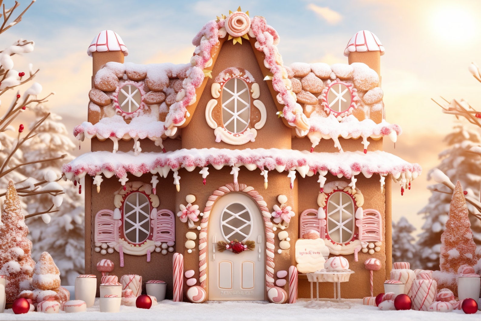 10 Image Christmas Gingerbread House Man Digital Backdrop Photo Overlay ...