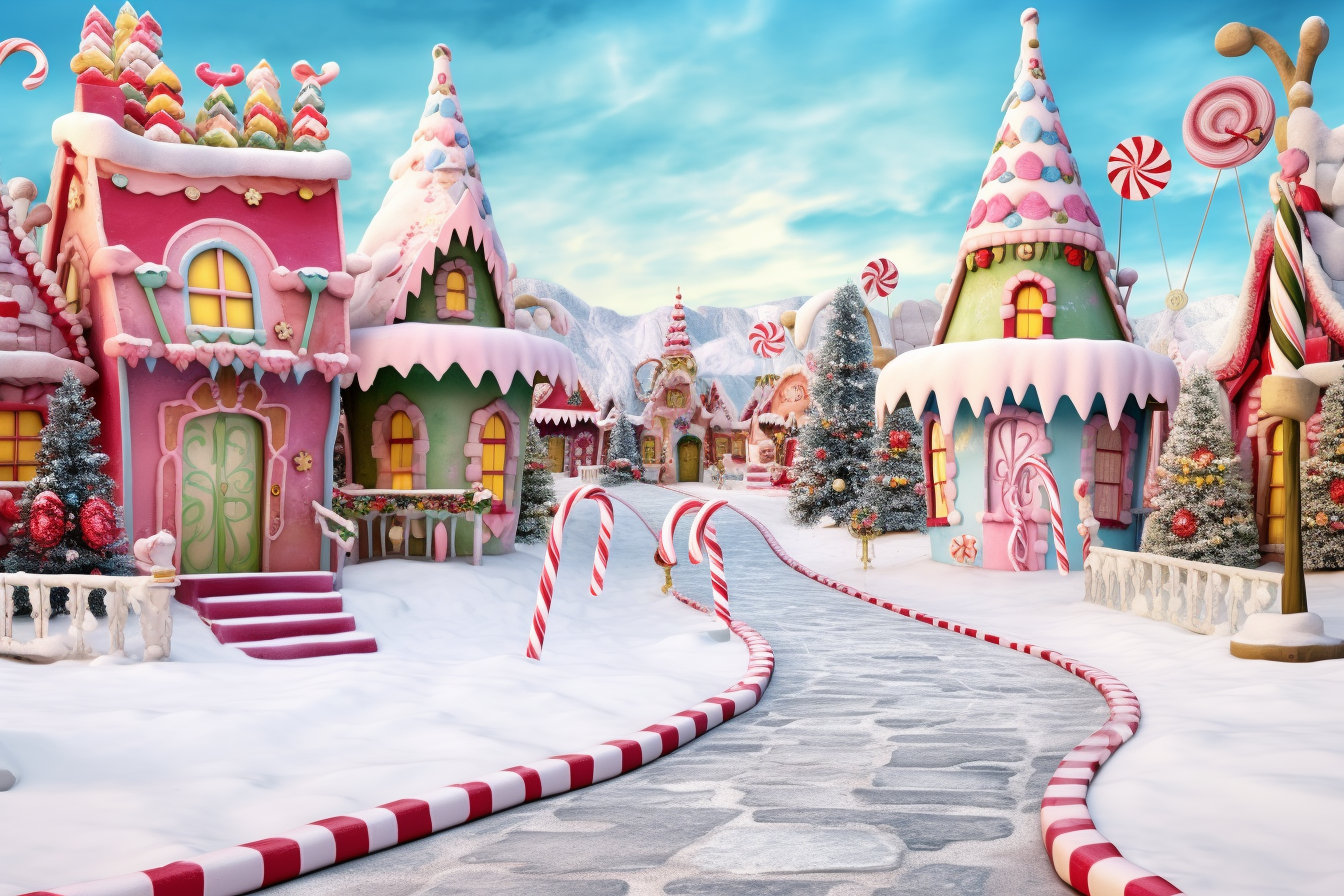 10 Image Christmas Candy Land Digital Backdrop Photo Overlay,xmas Candy ...