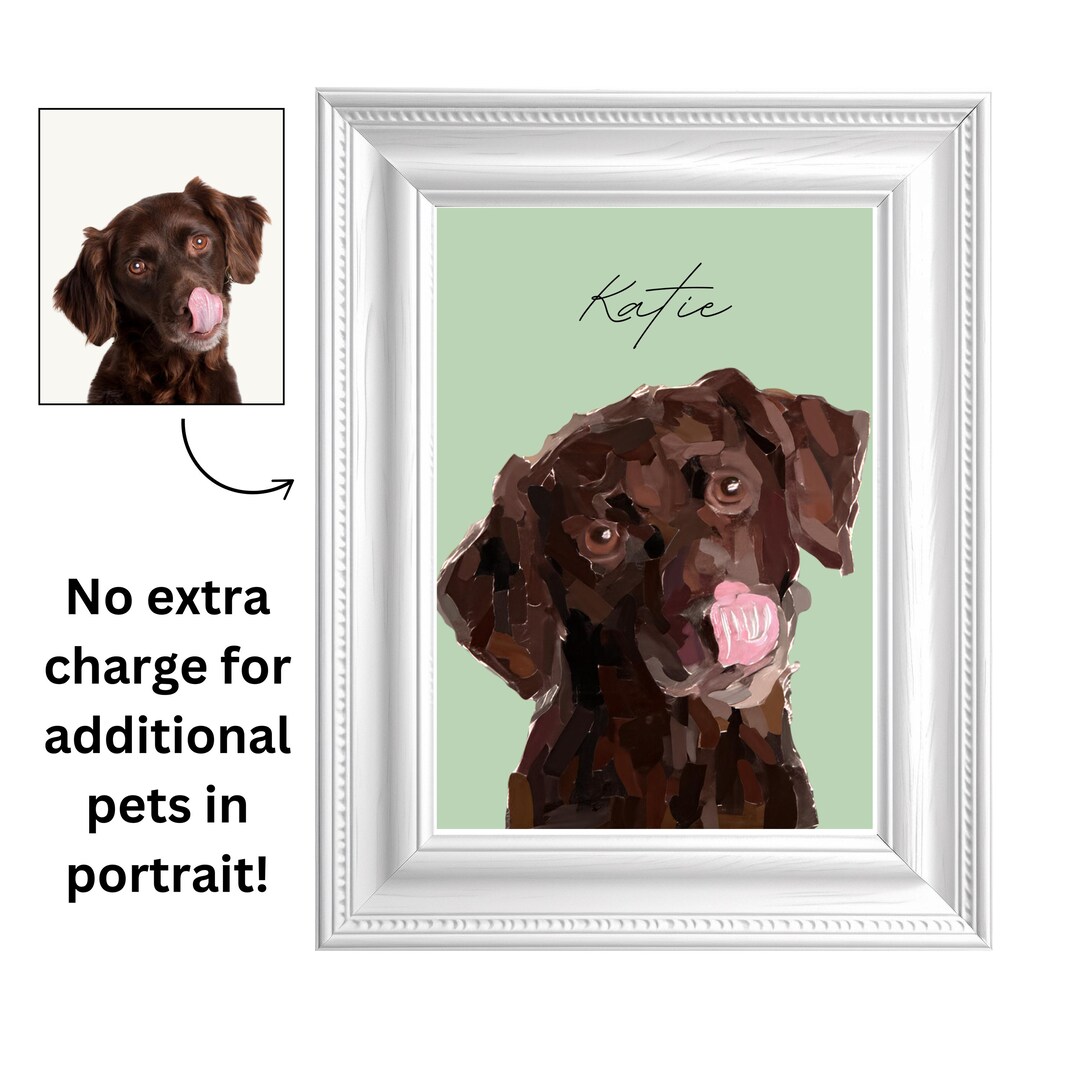 Custom Pet Portrait Using Pet Photo,oil Painting Style Digital ...