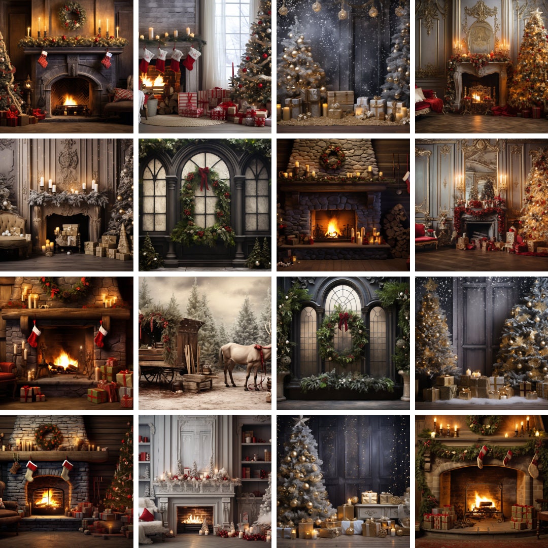 100 Image Christmas Indoor & Outdoor Digital Backdrop Varierty - Etsy