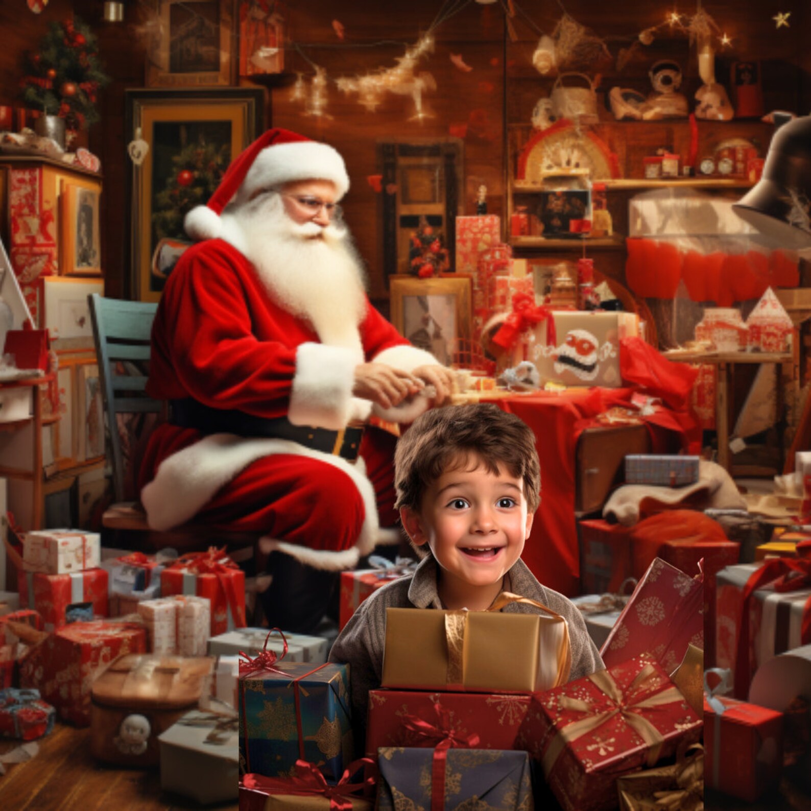12 Image Santa Claus Work Shop Digital Backdrop Photo Overlay,christmas ...