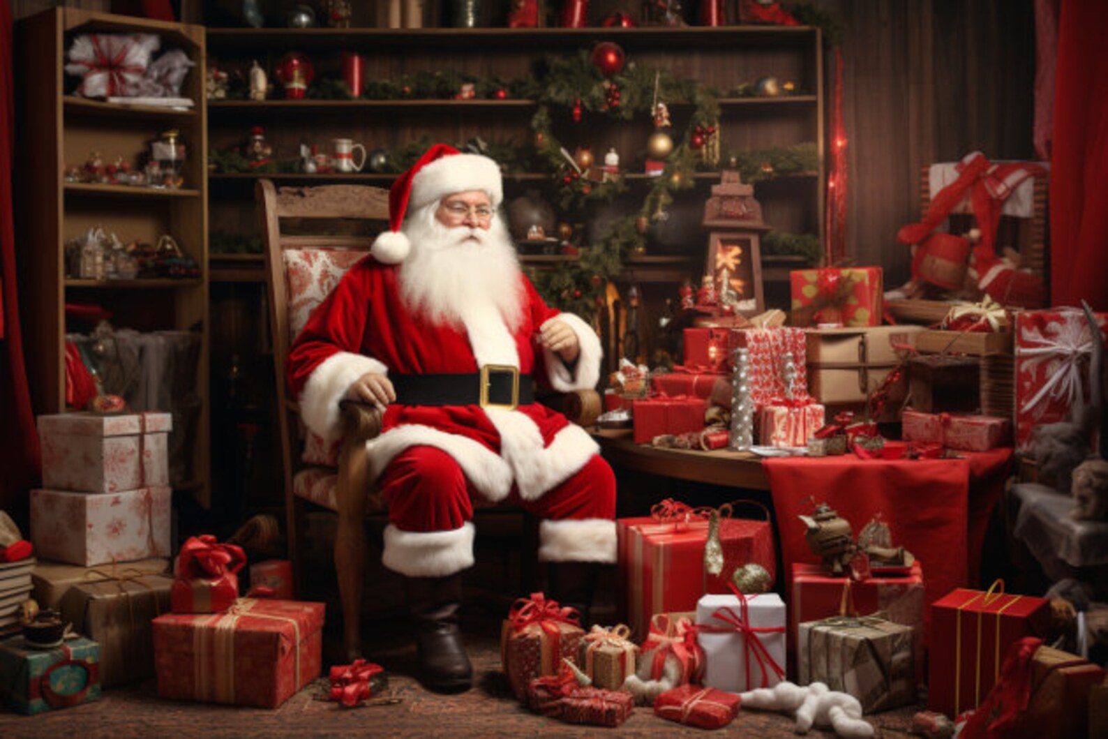 12 Image Santa Claus Work Shop Digital Backdrop Photo Overlay,christmas ...