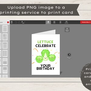 Printable Birthday Card | Blank Card - Lettuce Celebrate - Etsy