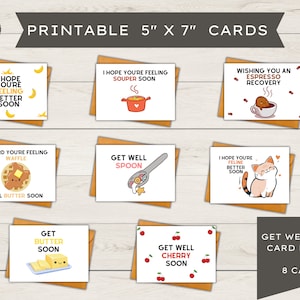 8ct Get Well Soon Card Assortment, Printable and Digital Blank Cards - Etsy