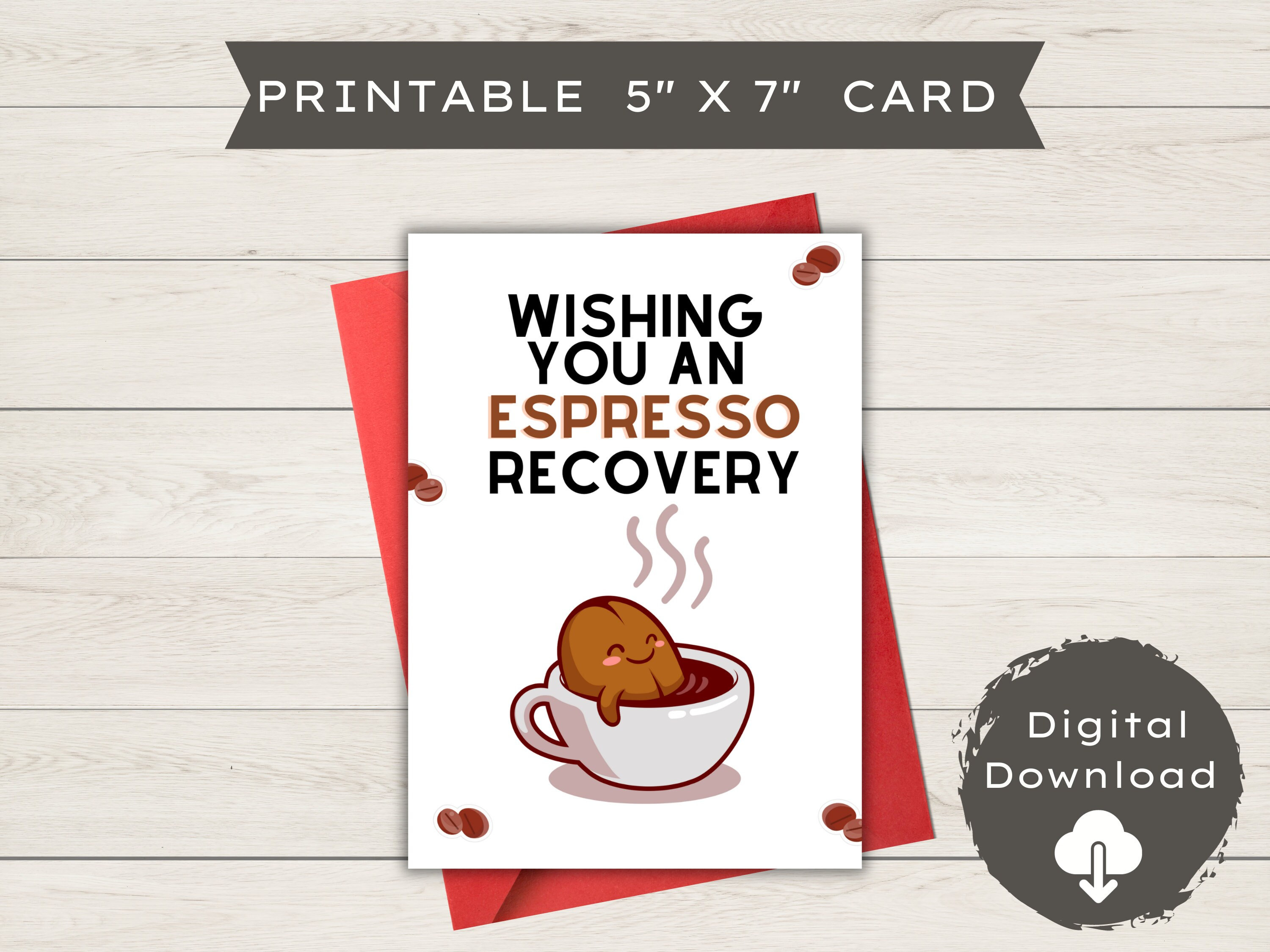 Get Well Soon Card Printable Blank Card Food Themed Card - Etsy