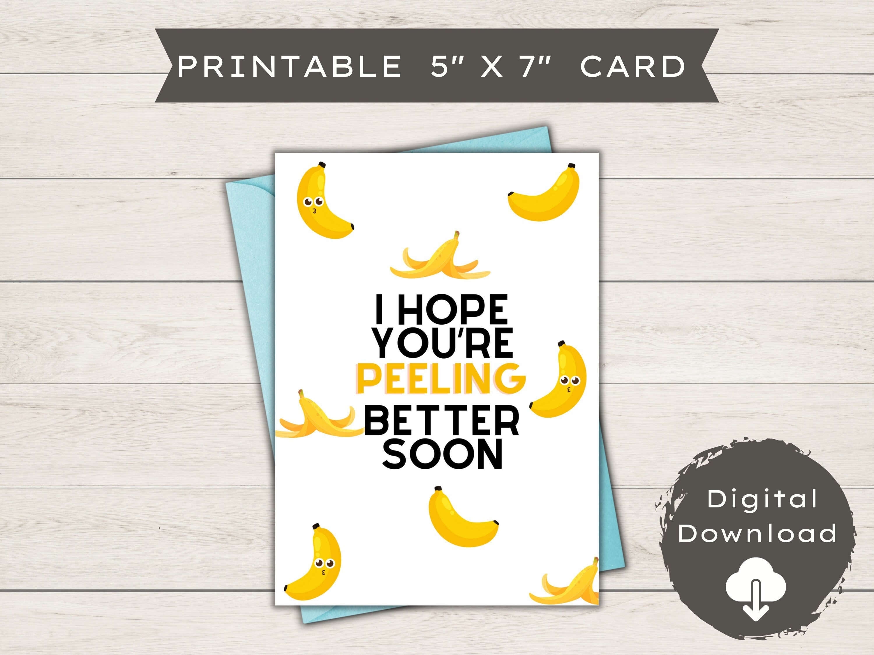 Get Well Soon Card Printable Blank Card Food Themed Card I - Etsy