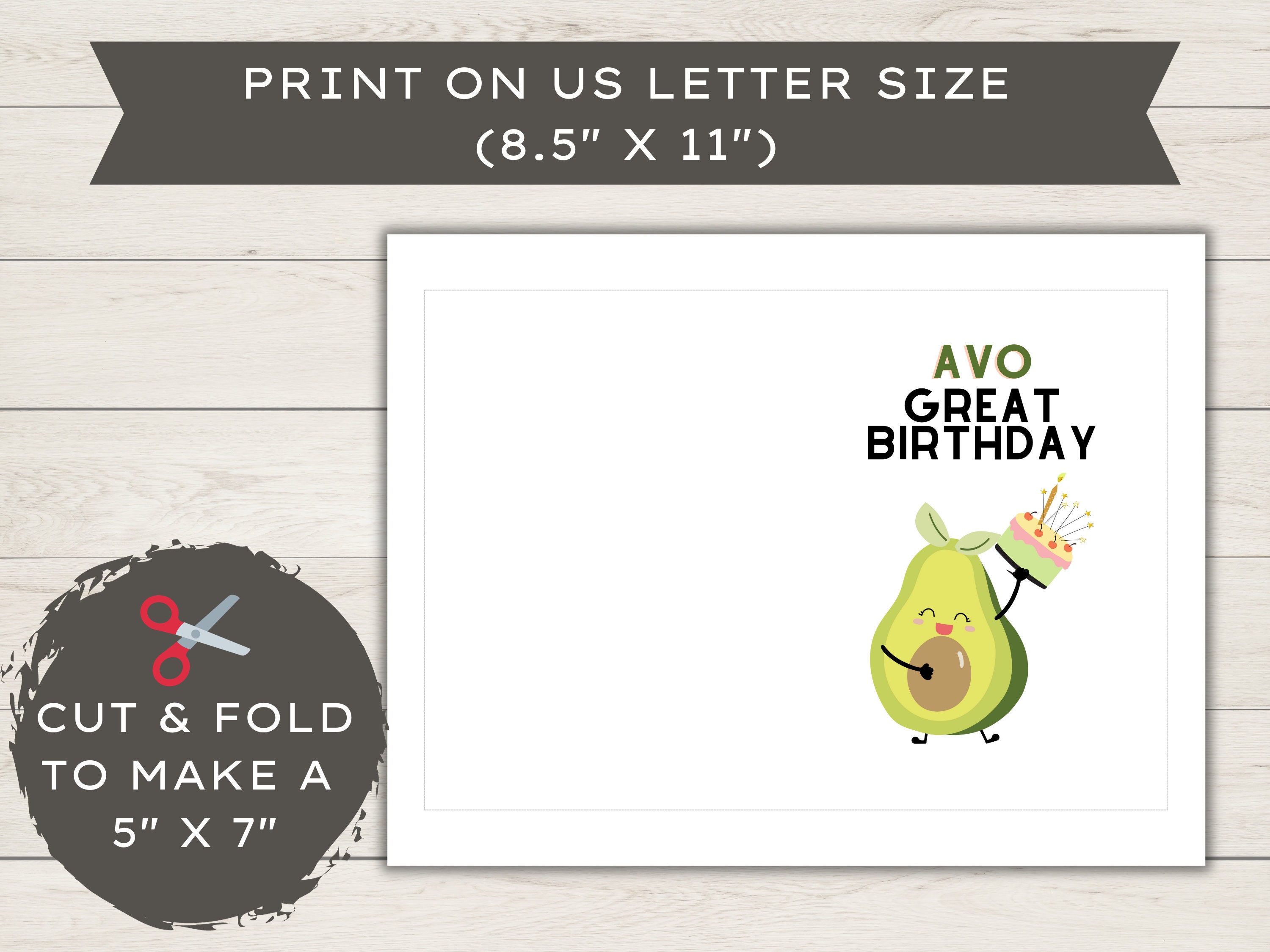 6ct Printable Fruit & Veggie Birthday Card Bundle | Blank Cards - Etsy