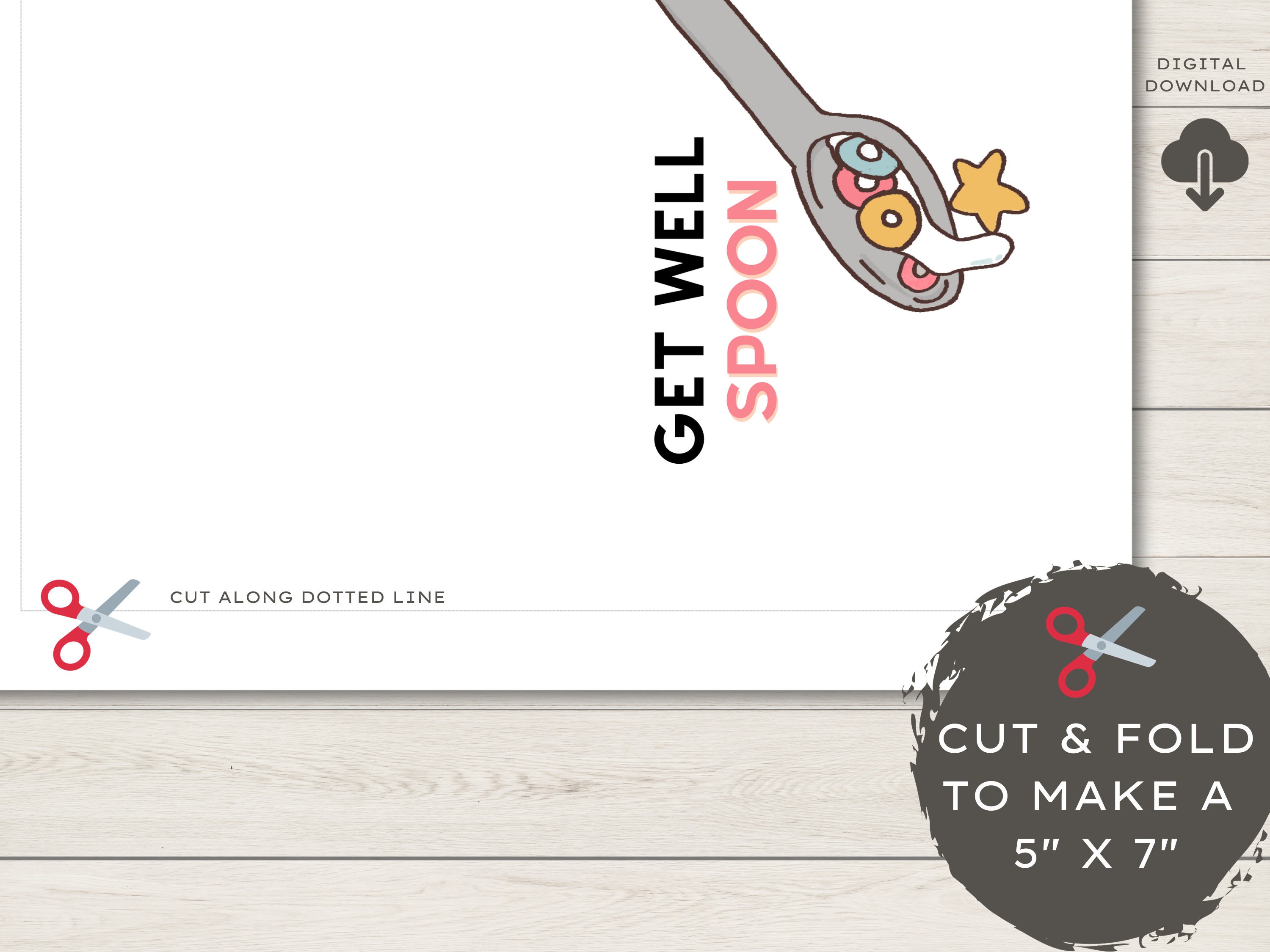 Get Well Soon Card Printable Blank Card Food Themed Card - Etsy