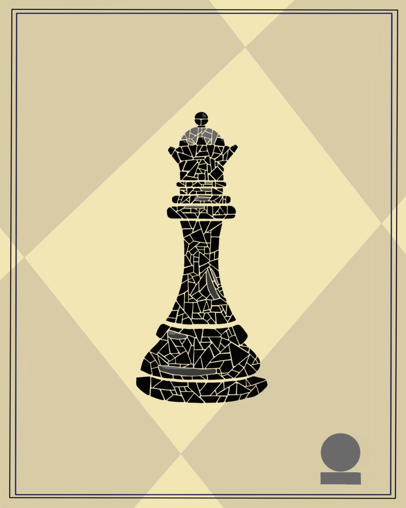 Queen Chess Piece - Printable Image - 8x10 Digital Download - Yellow ...