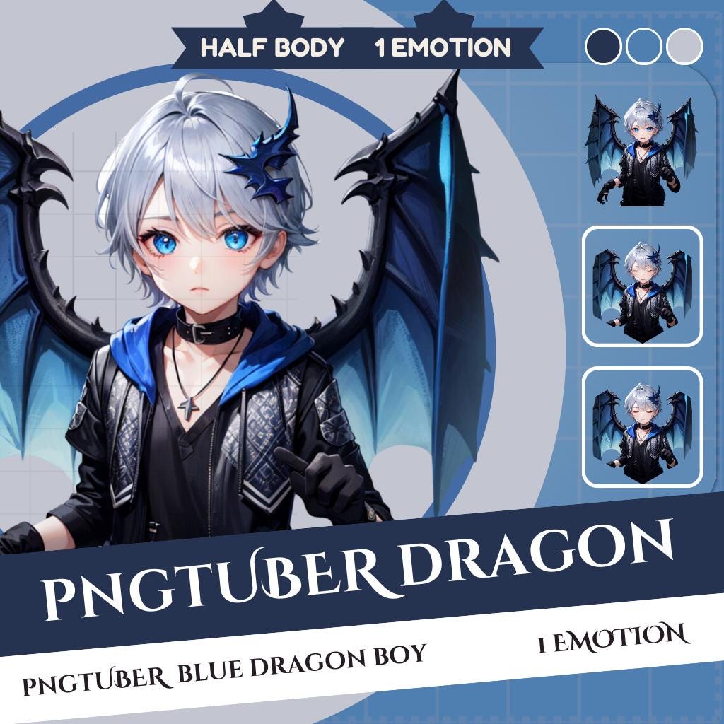 Pngtuber Dragon Boy Model Pngtuber Premade Model Dragon Png Tuber Demon ...