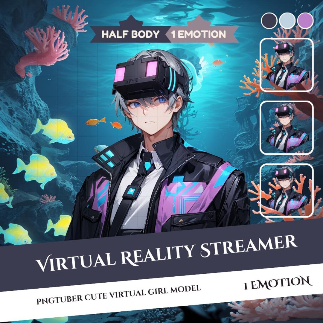 Garoto streamer de realidade virtual da Cyber Monday PNGTuber Modelo ...