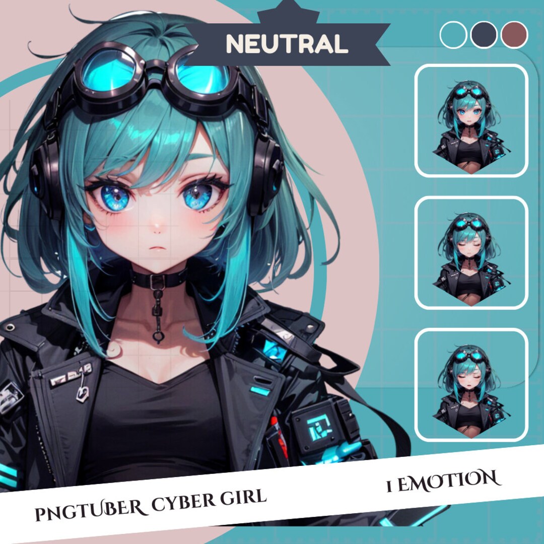 Neon Vtuber Model Girl Pngtuber Png Tuber Vtuber Premade Model Premade ...