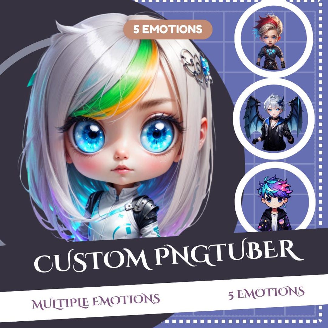 Modelo PNGTuber personalizado Pngtuber personalizable Modelo masculino prefabricado Modelo ...