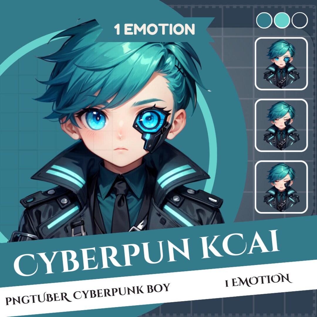 Pngtuber Model Cyberpunk Boy Pngtuber Premade Model Png Tuber Vtuber ...