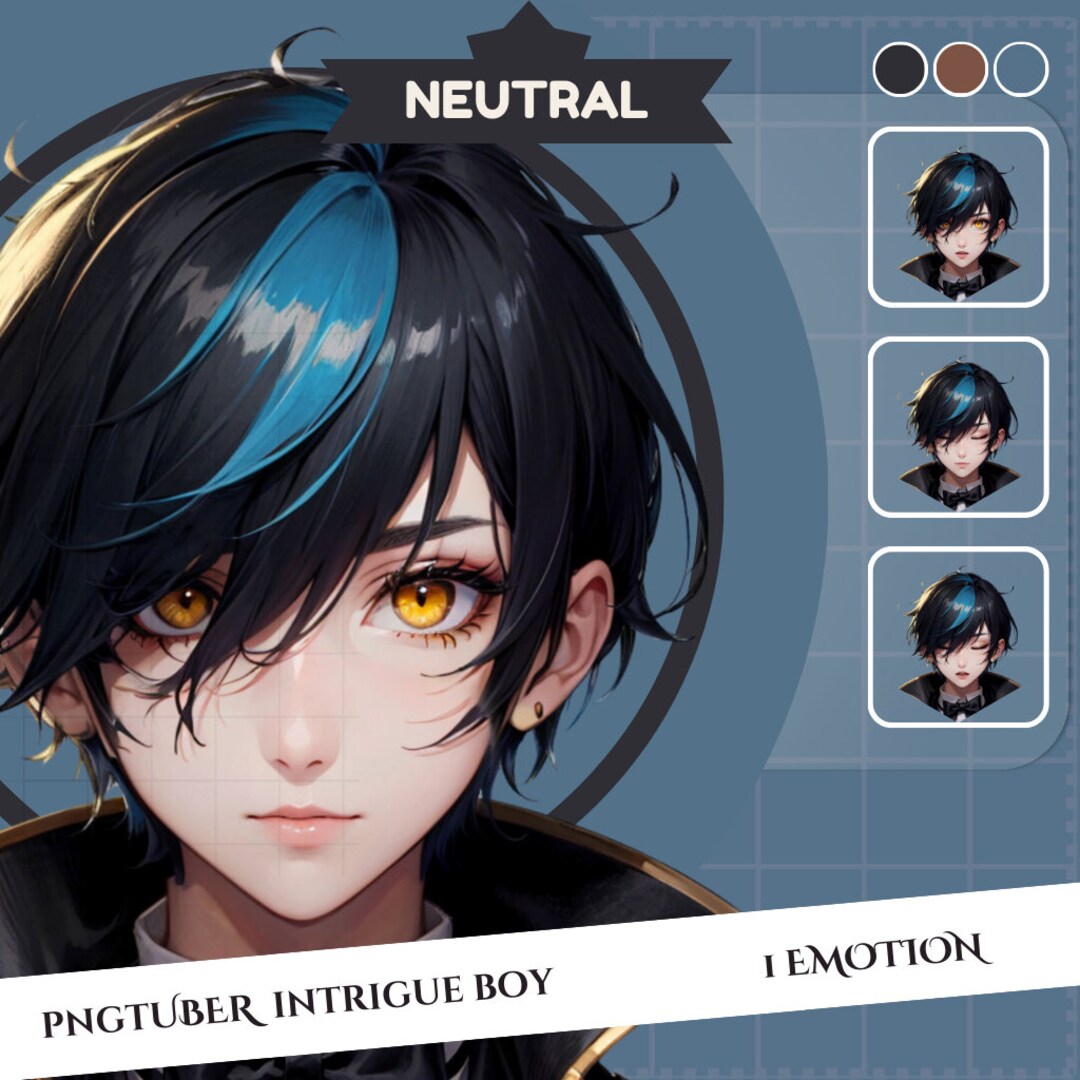 Fire Eyes Vtuber Model Boy Pngtuber Png Tuber Vtuber Premade Model ...