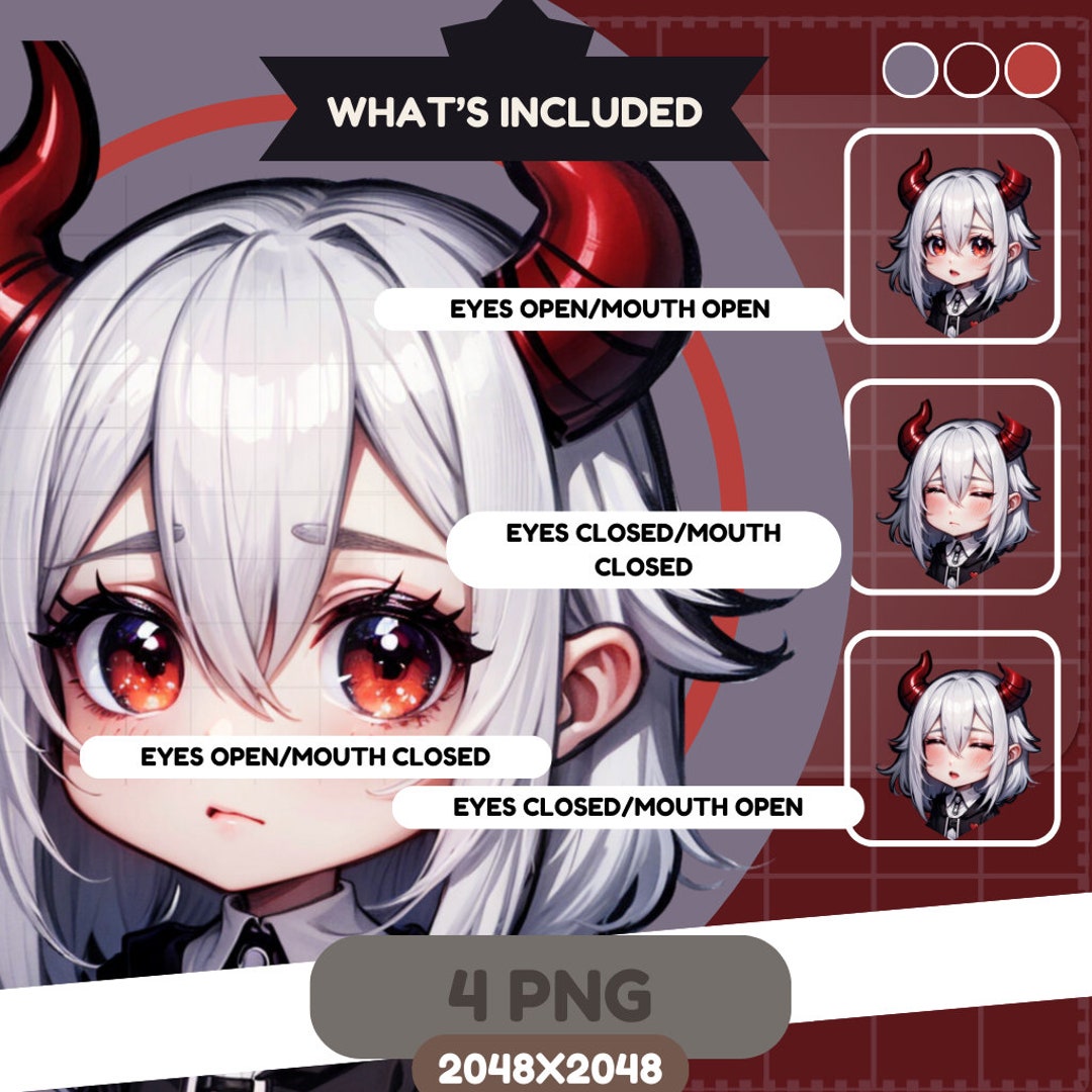 Pngtuber Model Demon Girl Vtuber Model Girl Pngtuber Png Premade Model ...