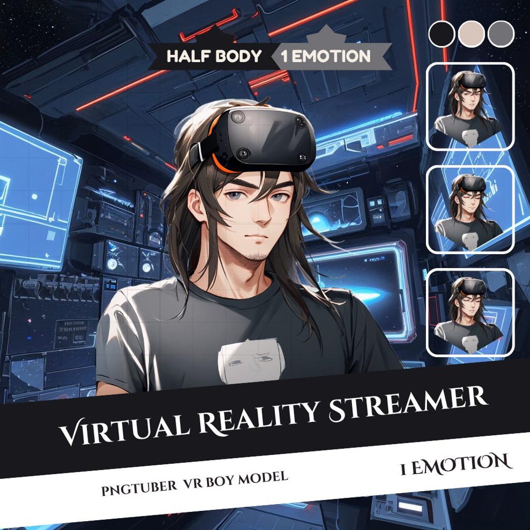 Cyber Monday Virtual Reality Streamer Boy Pngtuber Model: Veadotube ...