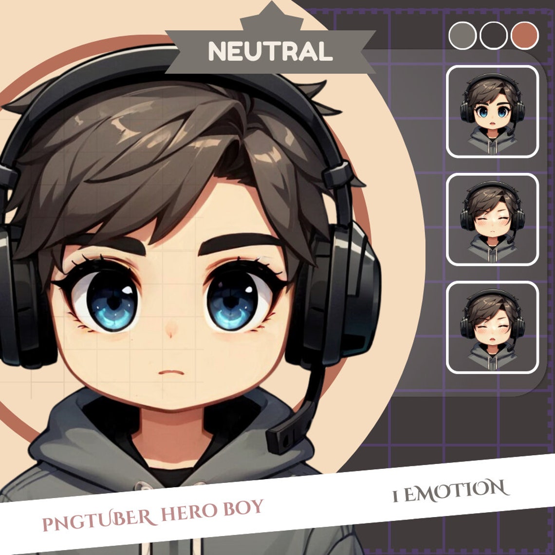Hero Vtuber Model Boy Pngtuber Png Tuber Vtuber Premade Model Premade ...