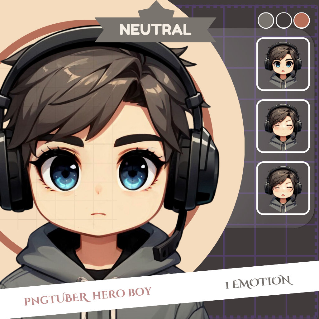 Hero Vtuber Model Boy Pngtuber Png Tuber Vtuber Premade Model Premade ...