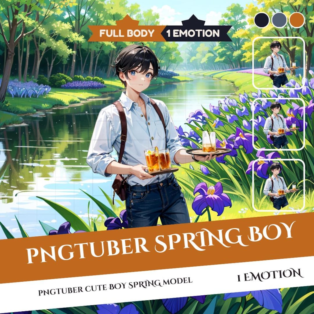 Spring Boy Pngtuber Model: Premade Vtuber Avatar (digital Download) - Etsy