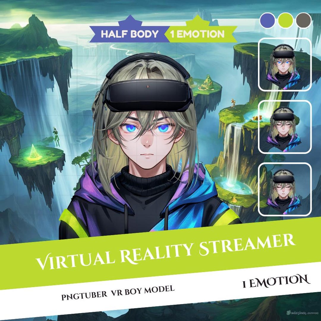 Garoto streamer de realidade virtual da Cyber Monday PNGTuber Modelo ...