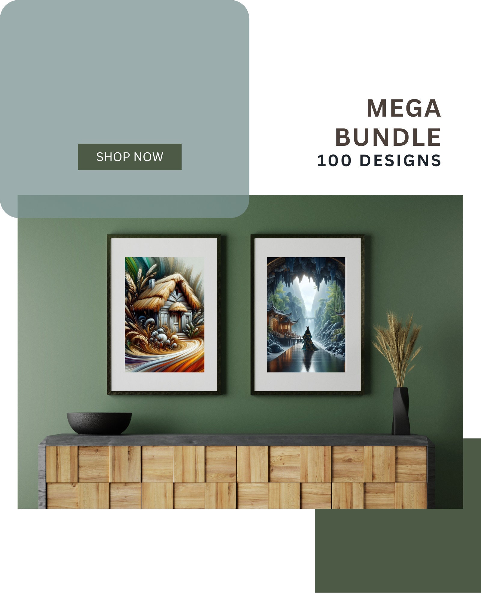 100 Printable Mega Bundle, Digital Prints, 100 MEGA BUNDLE SET, Gallery ...