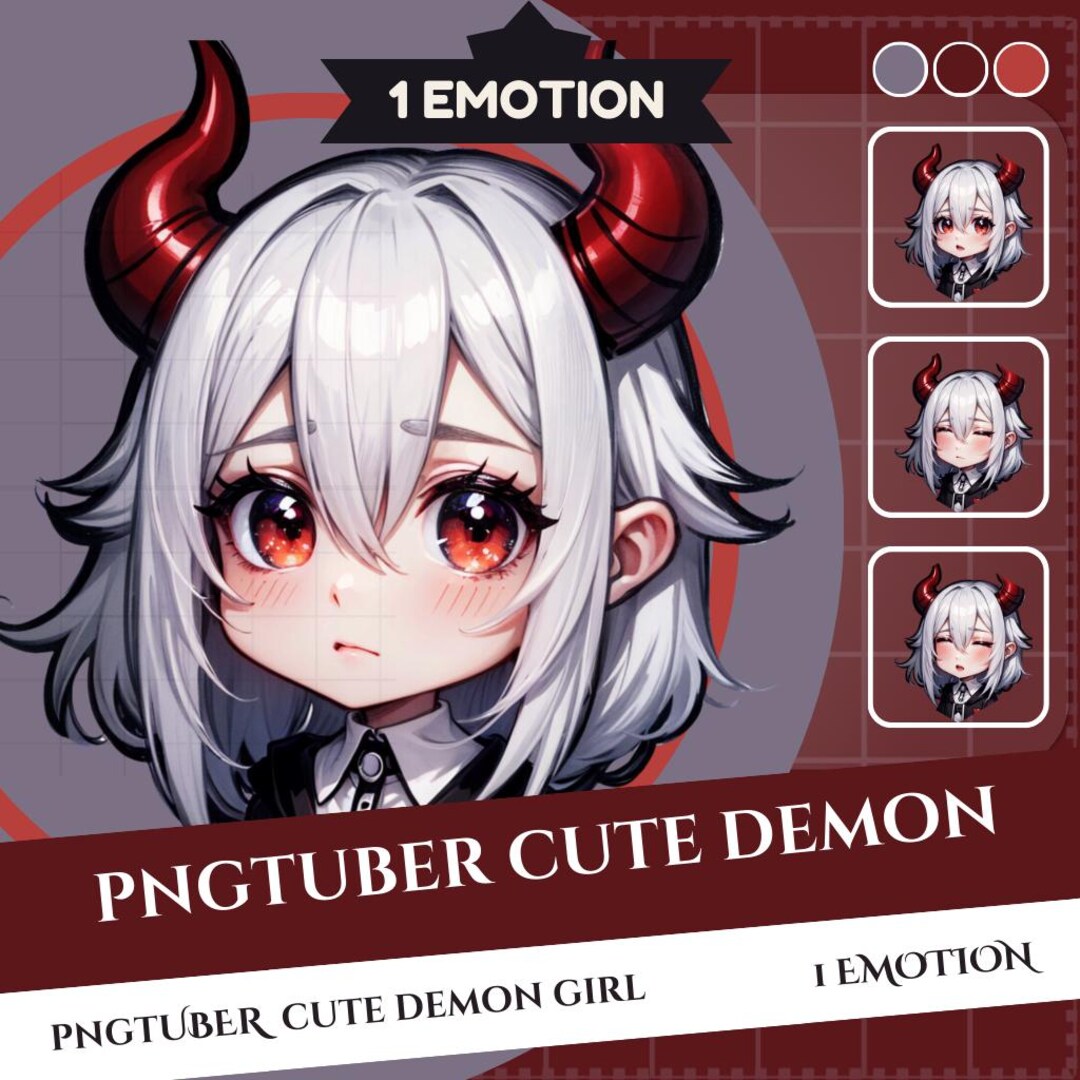 Pngtuber Model Demon Girl Vtuber Model Girl Pngtuber Png Premade Model ...