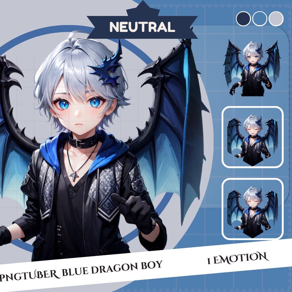 Pngtuber Dragon Boy Model Pngtuber Premade Model Dragon Png Tuber Demon ...