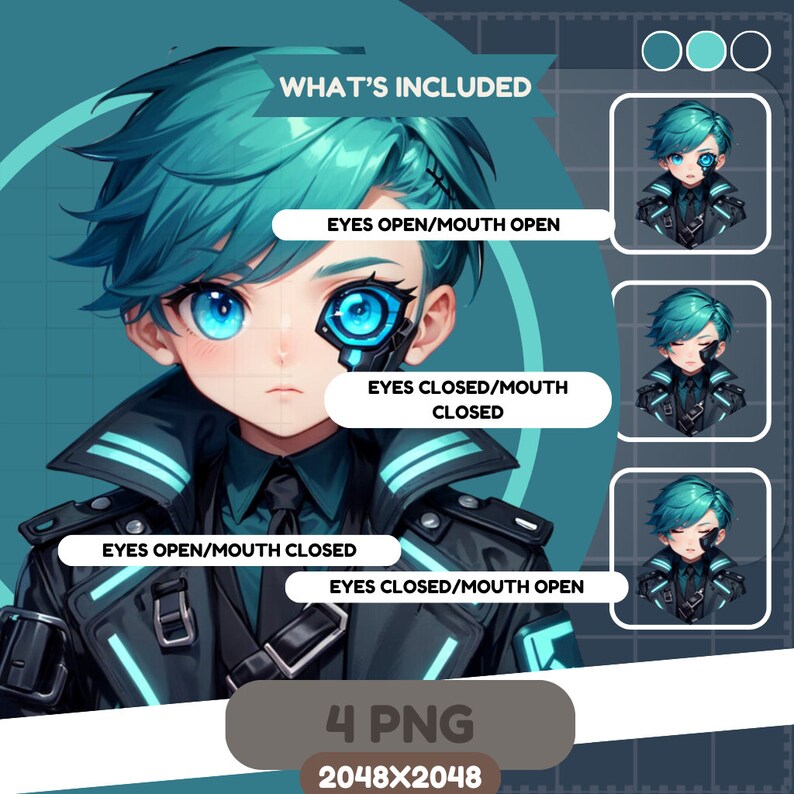 Pngtuber Model Cyberpunk Boy Pngtuber Premade Model Png Tuber Vtuber ...