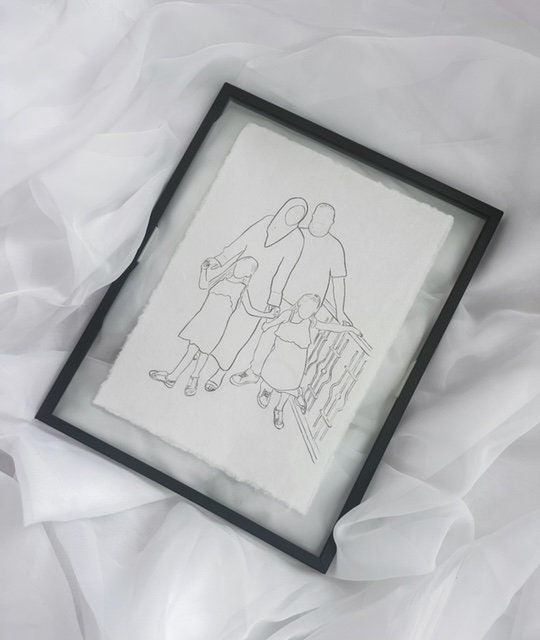 Personalized Line Drawing in Frame, Gift,line Art,gift,personalized ...