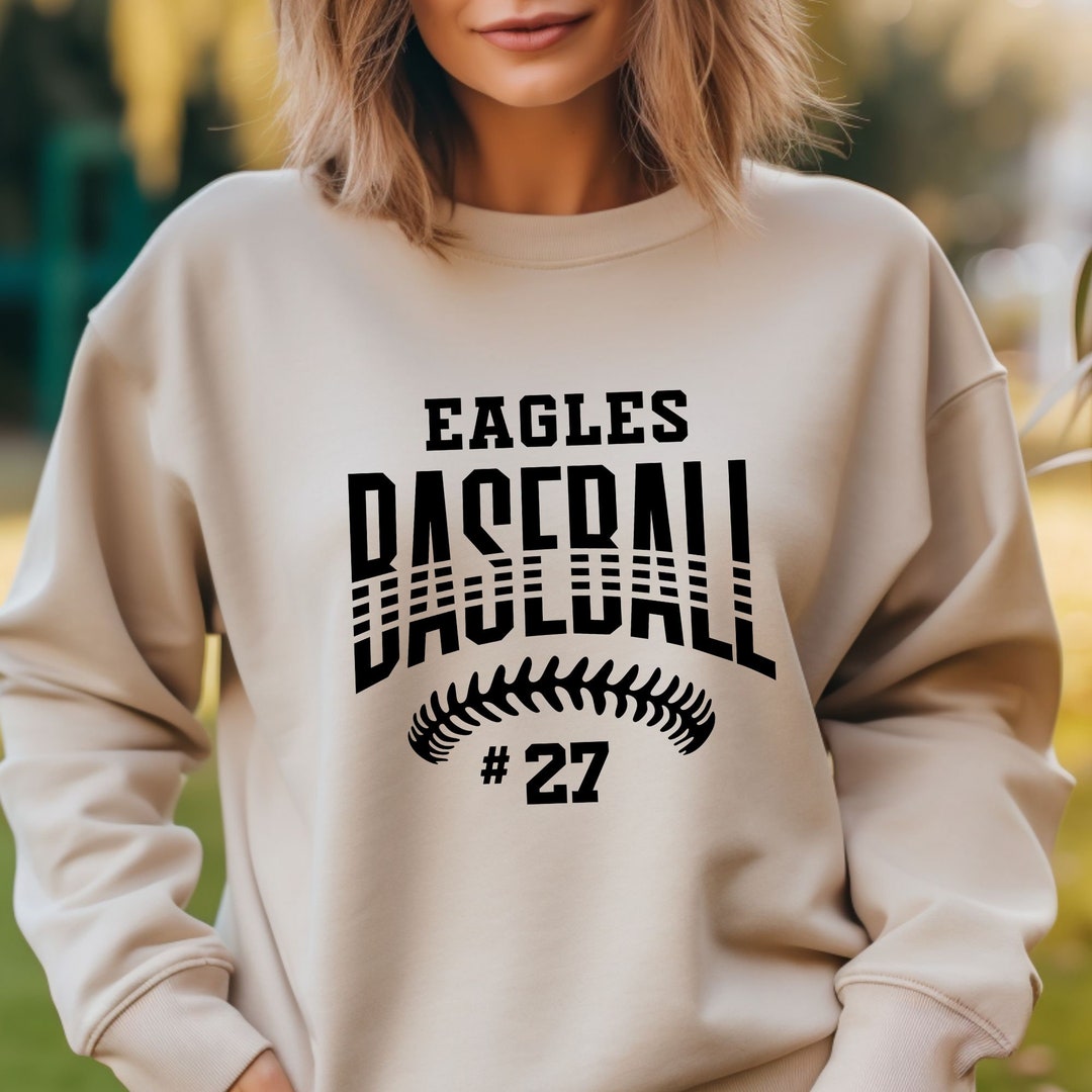 Eagles Baseball Shirt, Baseball Sweatshirt, Custom Baseball Shirt, With Team Name Personalized ...