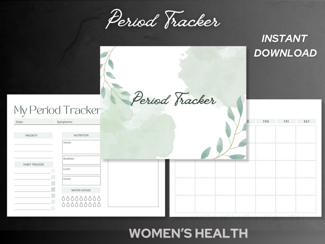 Printable Period Tracker | Period Journal | Symptom Tracker | Period ...